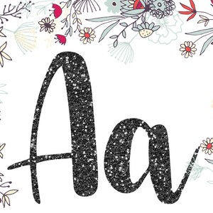 Black Glitter Alphabet Clipart, Black Digital Letters, Black Sparkle ...