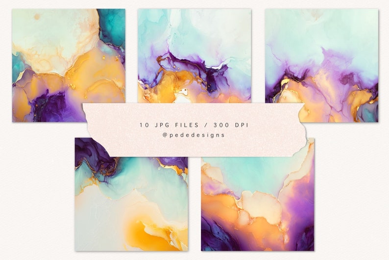 Alcohol Ink Backgrounds Digital Paper Pack Delicate Alcohol - Etsy