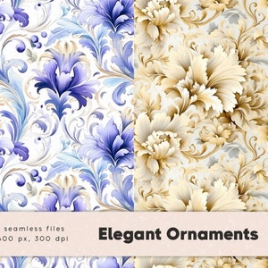 Elegant Digital Paper, Ornaments Patterns, Decorative Seamless Patterns ...