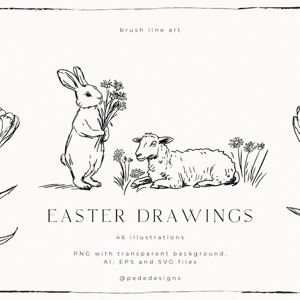 Easter Egg Line Art - Etsy
