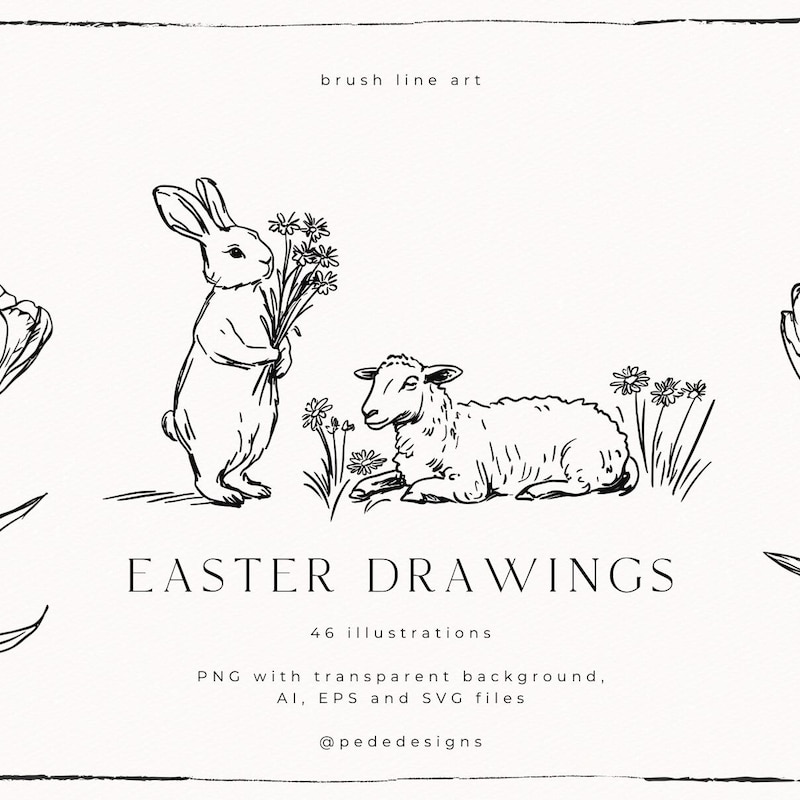 Easter Egg Line Art - Etsy