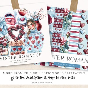 Winter Romance Digital Paper Pack, Valentine's Digital Papers, Love ...