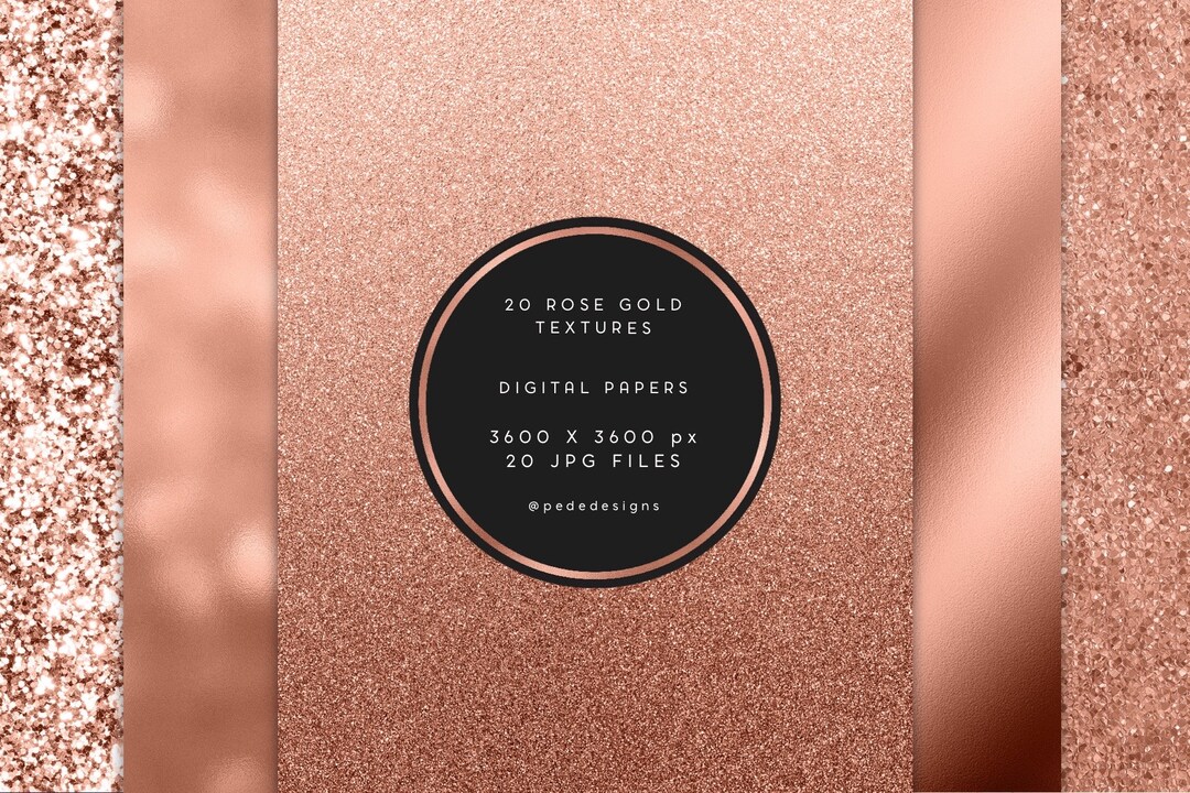 Rose Gold Digital Papers, Shimmer, Rose Glitter Textures, Realistic ...