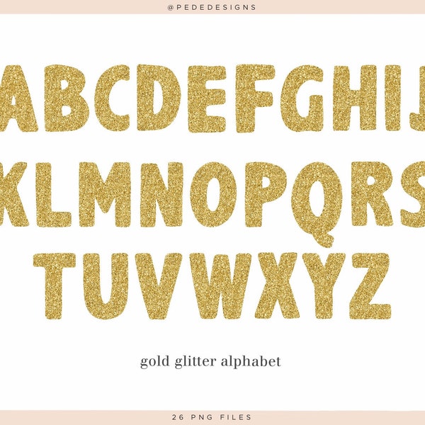 Gold Glitter Letters - Etsy