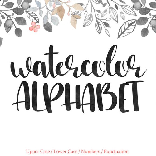 Black Watercolor Alphabet Clipart Watercolor Numbers Black - Etsy