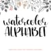 Black Watercolor Alphabet Clipart, Watercolor Numbers, Black Digital ...