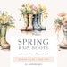 Spring Rain Boots, Watercolor Png Clipart, Spring Illustration, Garden ...