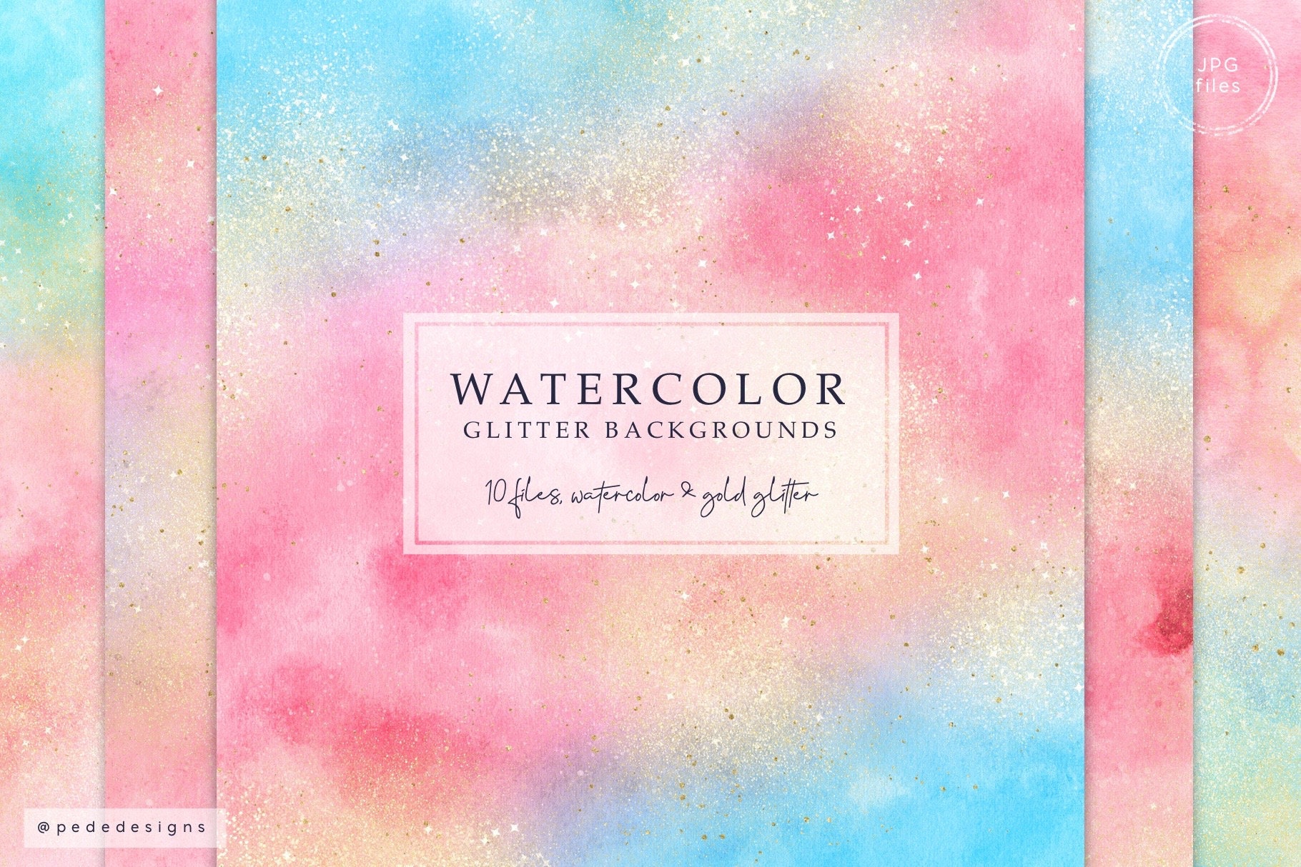 Watercolor Glitter Backgrounds, Gold Glitter, Watercolor Digital Paper ...