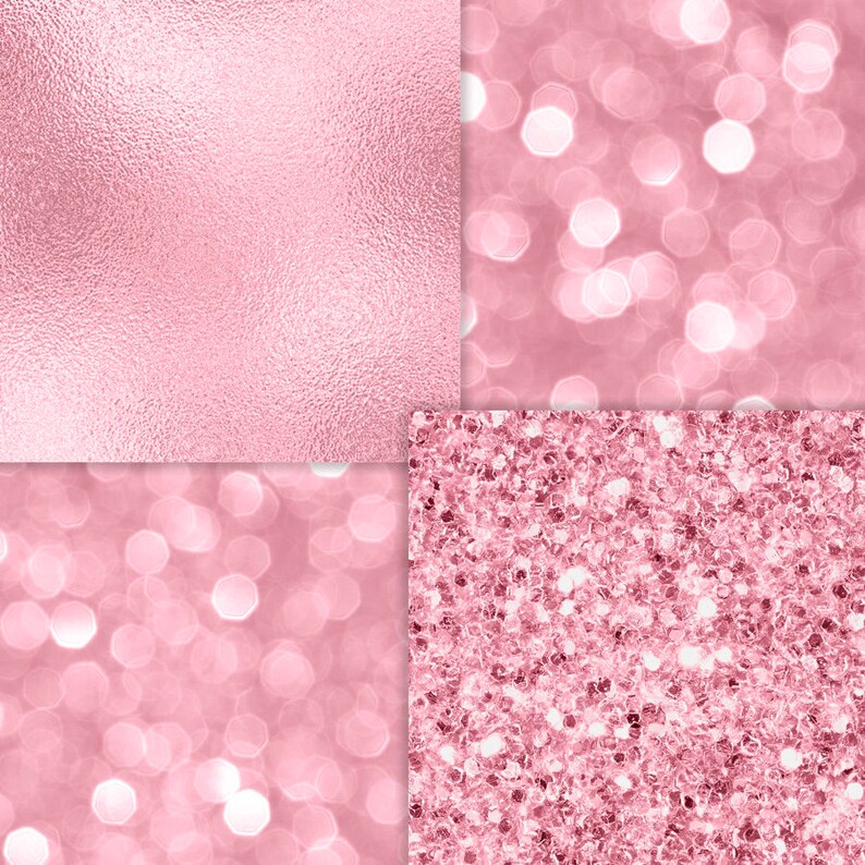 Luxury Pink Digital Paper Bokeh Texture Pink Glitter - Etsy