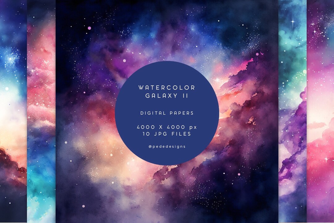 Watercolor Galaxy Backgrounds, Starry Night, Space Background, Night ...
