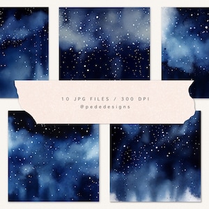 Watercolor Deep Sky Backgrounds, Starry Night, Space Background, Night ...