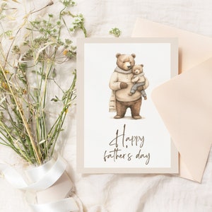 Papa Bear Clipart, Watercolor Father's Day Clipart, Heartwarming Daddy ...