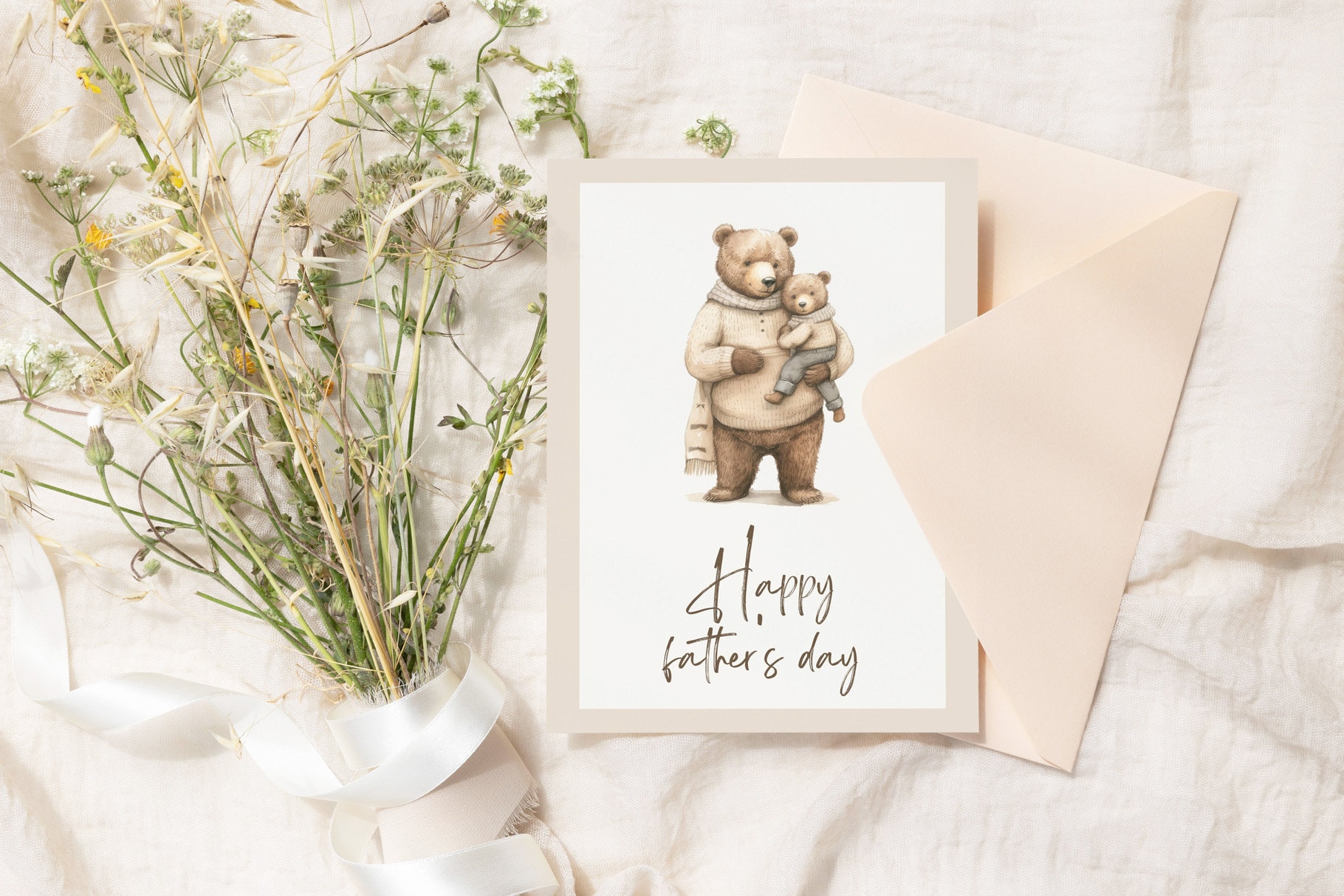 Papa Bear Clipart: Watercolor Father's Day Graphics (download) - Etsy