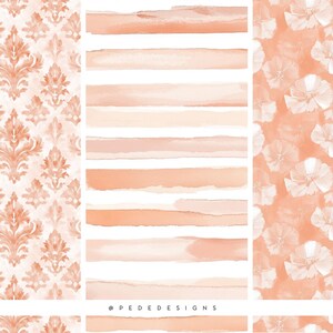 Peach Planner Digital Paper Pack, Planner Girl, Floral Digital Papers ...
