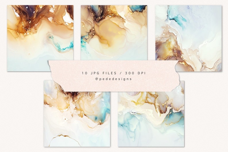 Alcohol Ink Backgrounds, Digital Paper Pack, Delicate Alcohol Ink Art ...