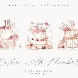 Cakes With Numbers Clipart, Birthday Clipart, Anniversary Png, Dessert ...