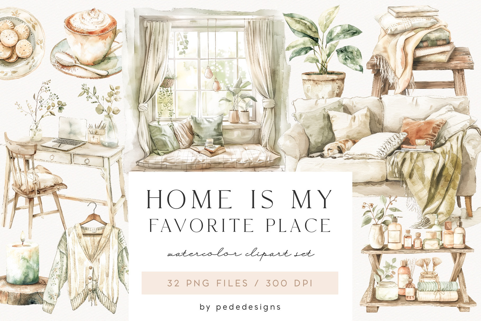 Home is My Favorite Place, Home Clipart, Home Sweet Home, Cozy ...