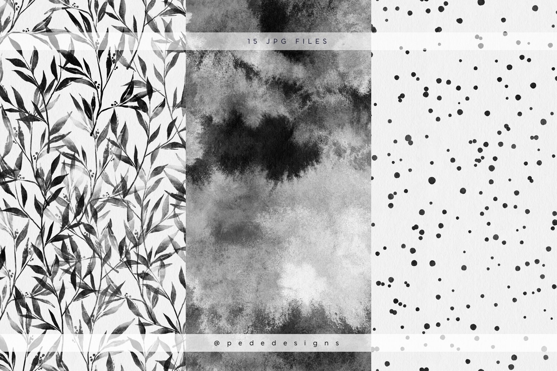 Black Watercolor Digital Paper Ink Watercolor Texture - Etsy