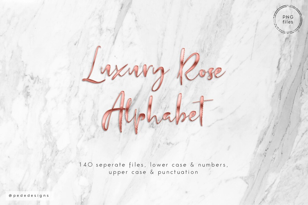 Rose Gold Luxury Alphabet Clipart, Rose Gold Foil Digital Alphabet ...