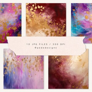 Abstract Backgrounds With Gold, Digital Paper Pack, Invitation Paper ...