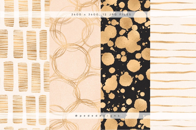 Gold Digital Paper Pack Elegant Background Gold Foil - Etsy