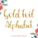 Gold Foil Alphabet Clipart, Gold Digital Letters, Golden Foil Alphabet ...