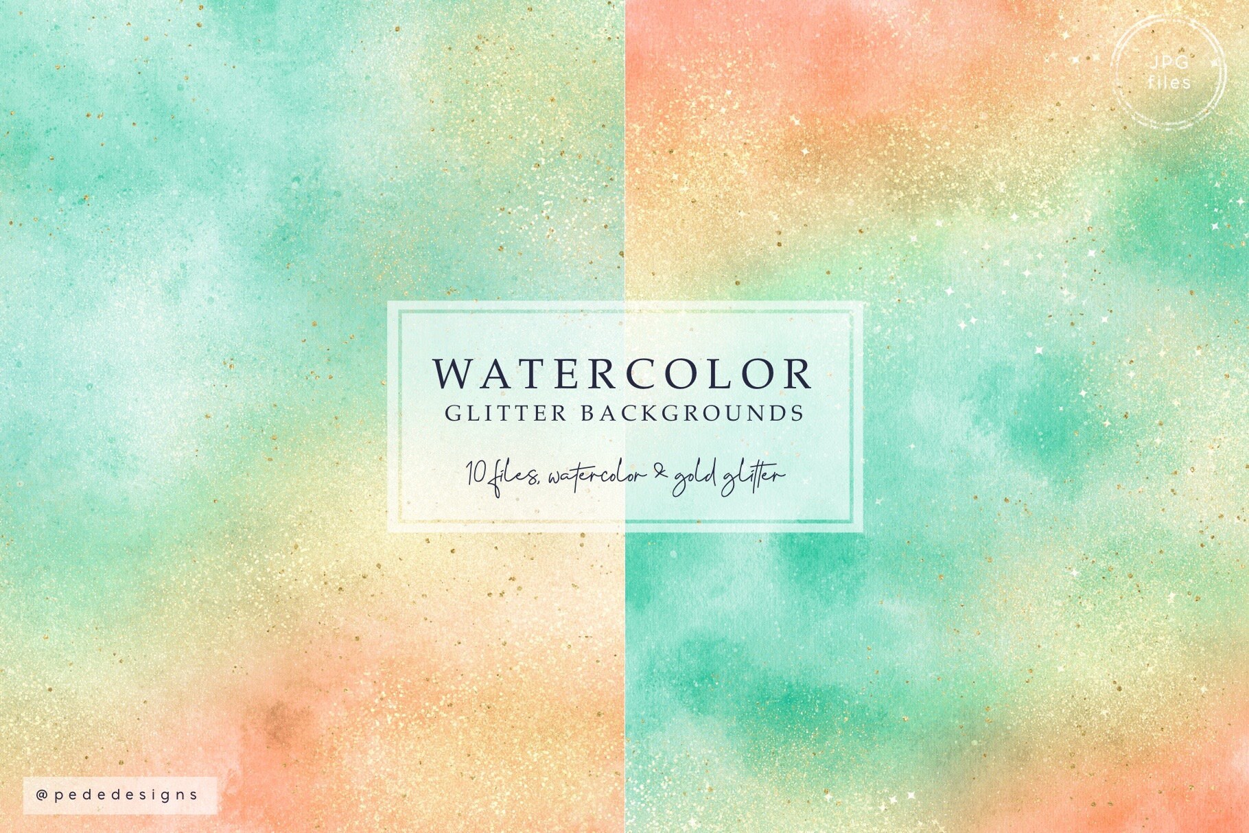 Watercolor Glitter Backgrounds, Gold Glitter, Watercolor Digital Paper ...