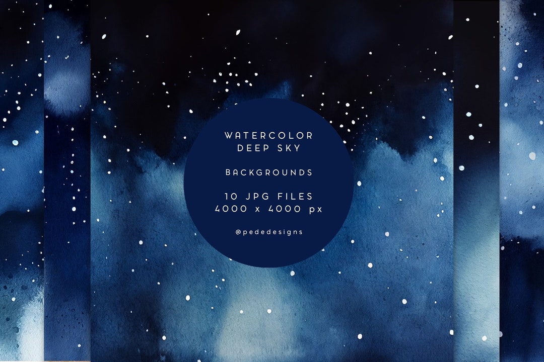 Watercolor Deep Sky Backgrounds, Starry Night, Space Background, Night ...