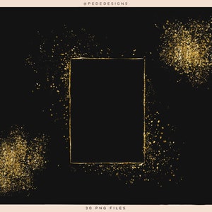 Gold Frames Clip Art, Glitter Geometric, Sparkly Design Elements ...