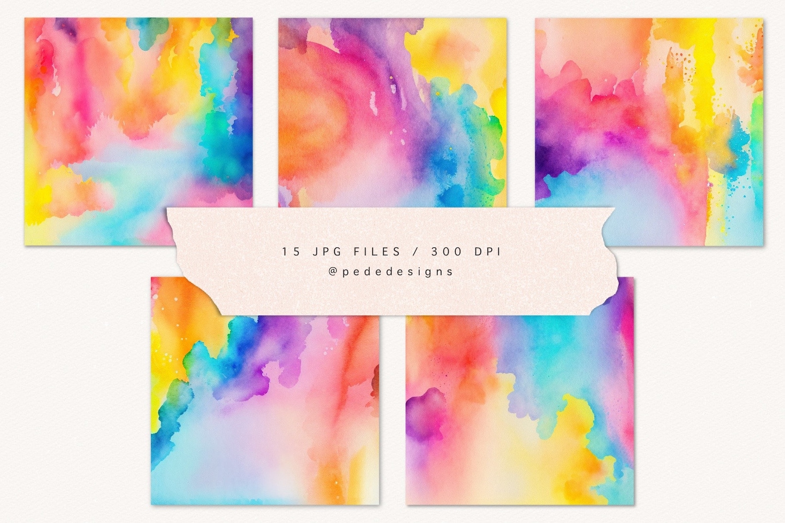Watercolor Multicolor Backgrounds Rainbow Colors Watercolor - Etsy