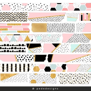Washi Tapes Clip Art, Digital Elements, PNG Files, Goodnotes Stickers ...