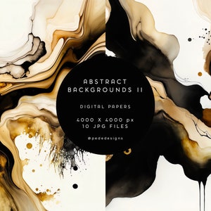 Abstract Backgrounds, Digital Paper Pack, Alcohol Ink Art, Black, Beige ...