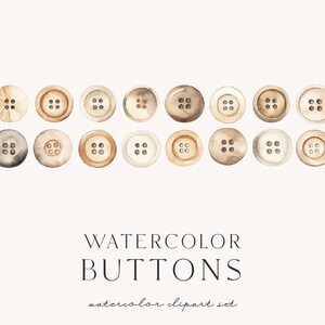 Watercolor Buttons, Watercolor Sewing Clipart, Button Png Graphics ...