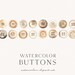 Watercolor Buttons, Watercolor Sewing Clipart, Button Png Graphics ...