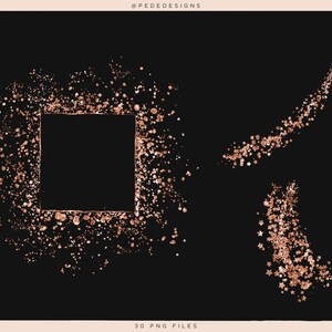 Rose Gold Frames Clip Art, Glitter Geometric, Sparkly Design Elements ...