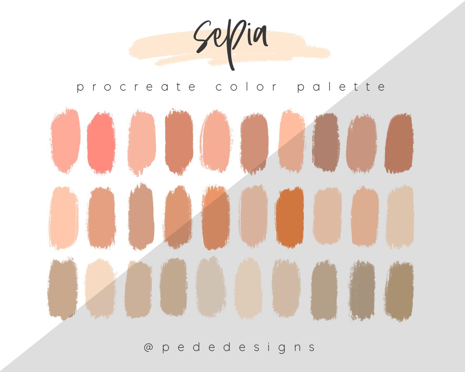 Sepia Procreate Color Palette Color Swatches Ipad - Etsy