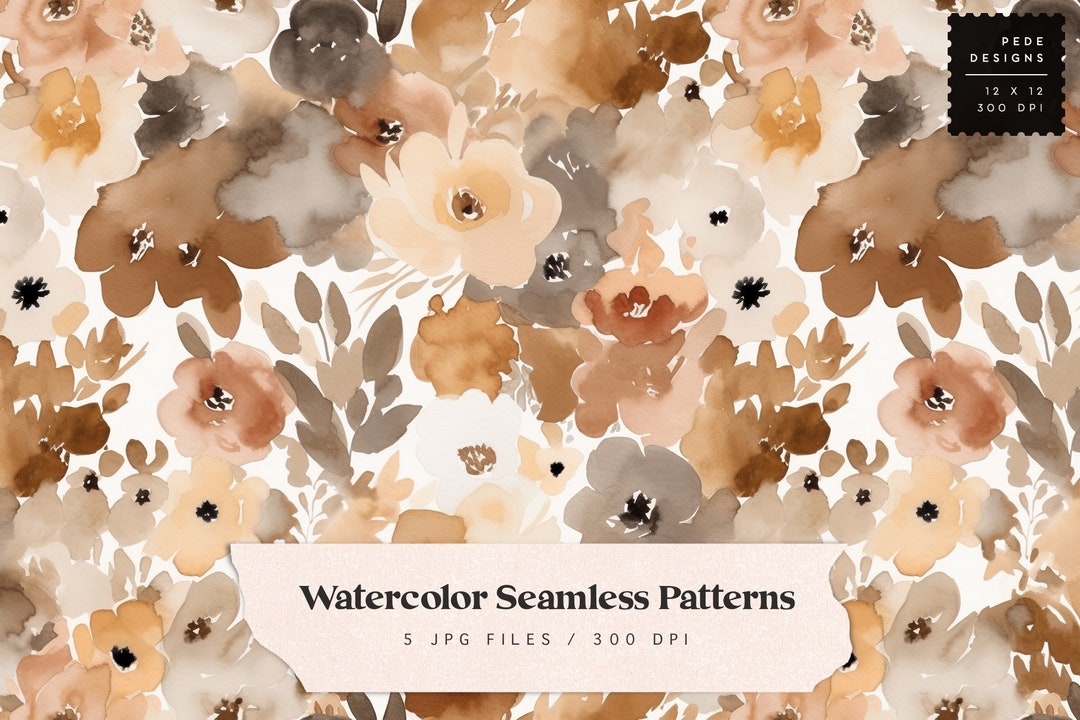 Watercolor Floral Pattern: Seamless Botanical Paper (digital Download ...
