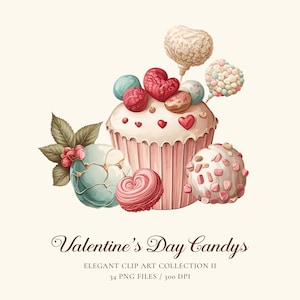 Valentine's Day Candys Clip Art, Cupcake Png, Love Clipart, Sweets ...
