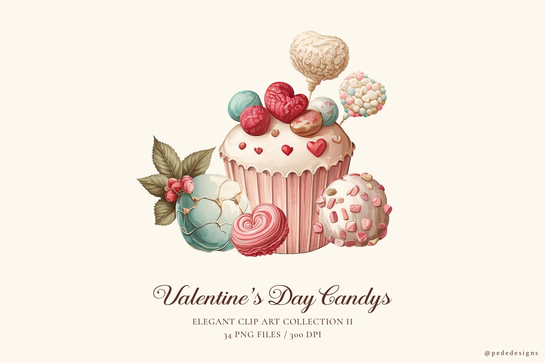 Valentine's Day Candys Clip Art, Cupcake Png, Love Clipart, Sweets ...