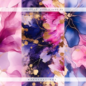 Abstract Flowers, Digital Paper Pack, Abstract Floral Seamless Digital ...