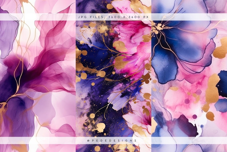 Abstract Flowers, Digital Paper Pack, Abstract Floral Seamless Digital ...