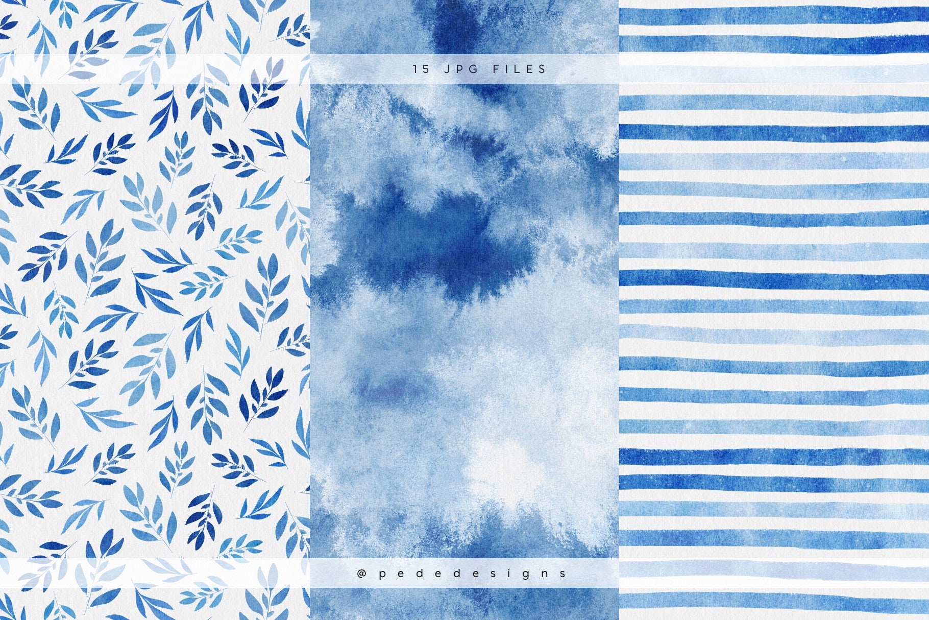 Navy Blue Watercolor Digital Paper Indigo Watercolor Texture - Etsy