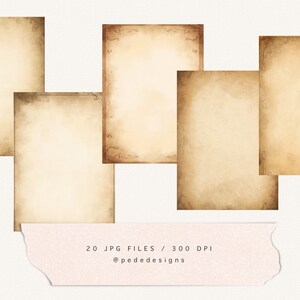 Old Vintage Digital Paper Pack, Old Paper Textures, Aged Paper ...