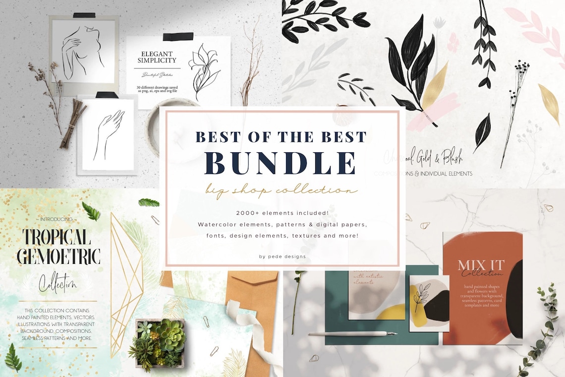 Best of the Best Bundle Textures Digital Papers Watercolor - Etsy