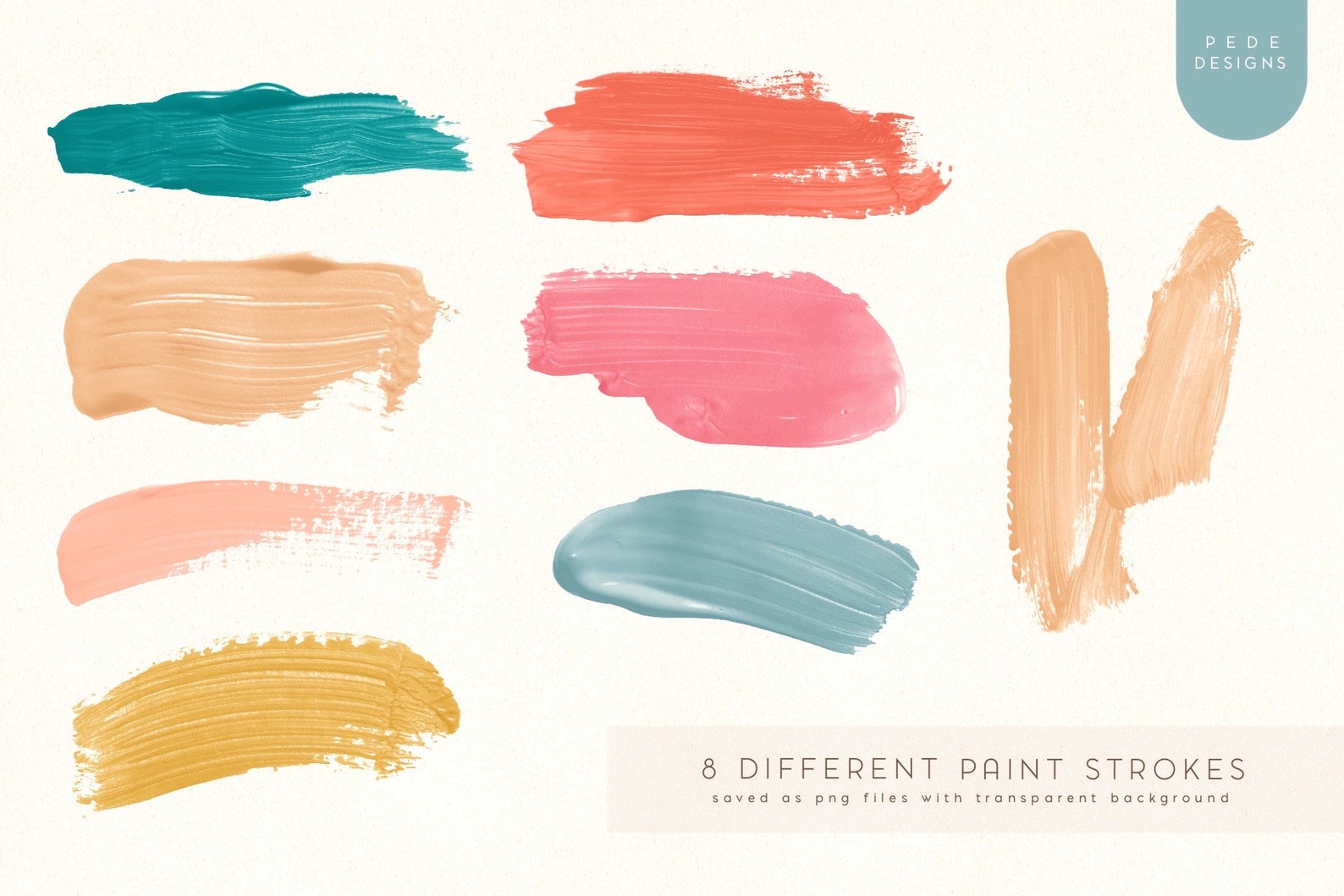 Paint Strokes Clip Art Paint Brush Clipart Acrylic Paint - Etsy