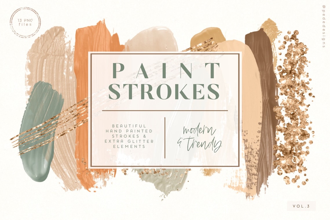 Paint Strokes Clip Art Brush Stroke Clipart Acrylic Paint - Etsy