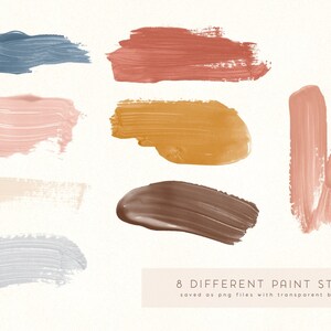 Paint Strokes Clip Art, Brush Stroke Clipart, Acrylic Paint, Glitter ...