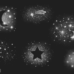 Silver Magical Stars, Star Png, Glitter Clip Art, Mystical Moon ...