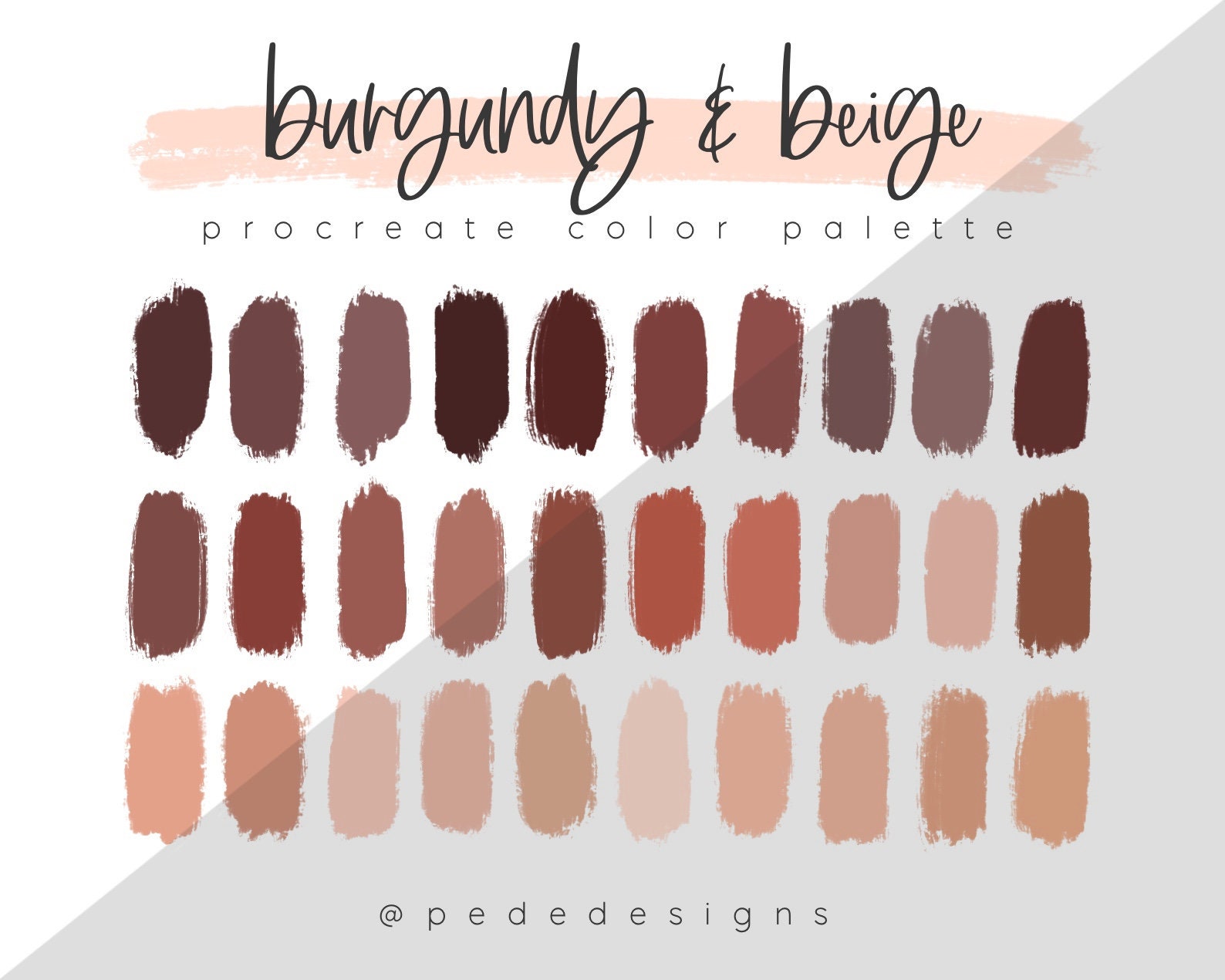 Burgundy & Beige Procreate Color Palette Color Swatches - Etsy