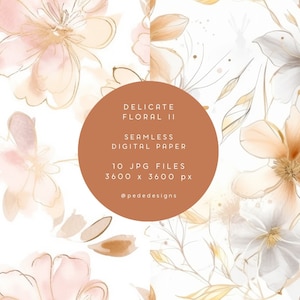 Watercolor Floral Digital Paper, Watercolor Floral Pattern, Seamless ...